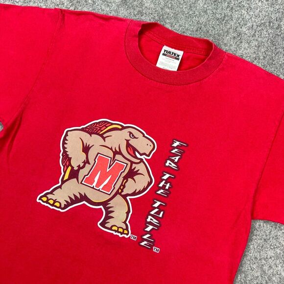 Tultex | Shirts | Vtg Maryland Terrapins Shirt Mens Medium Red Fear The ...